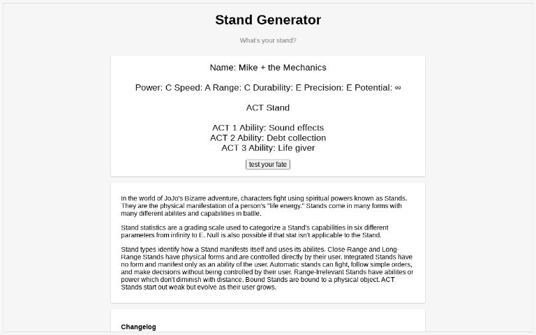 Stand Generator