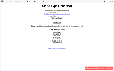 Stand Type Generator