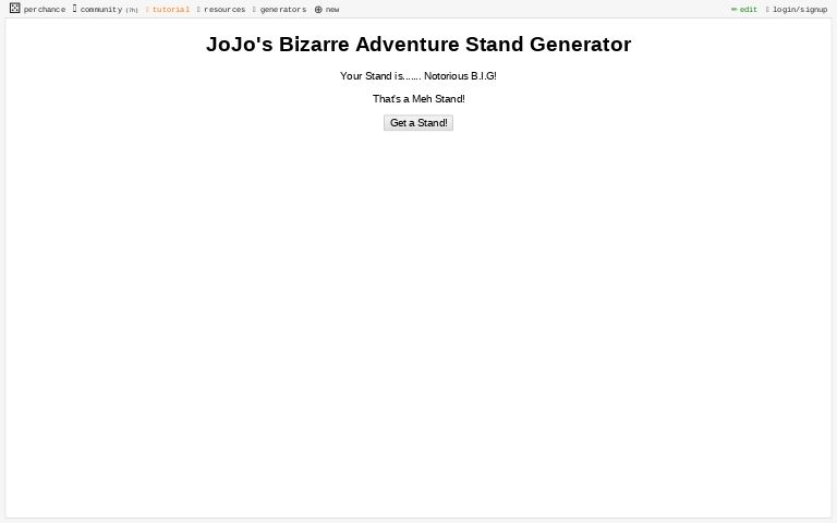 JoJo's Bizarre Adventure Stand Generator