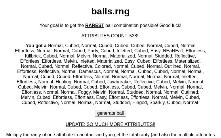 balls.rng ― Perchance Generator