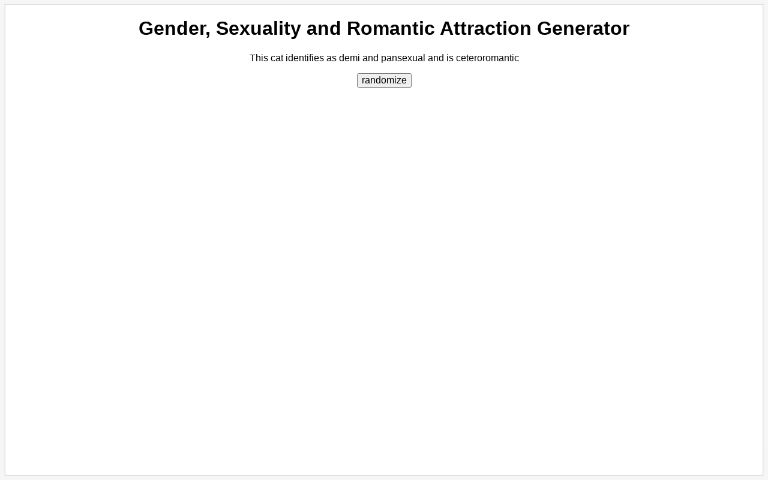 Gender, Sexuality and Romantic Attraction Generator