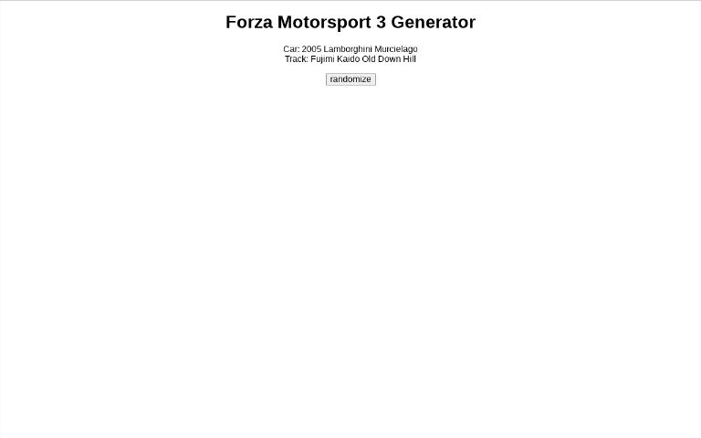 Forza Motorsport 3 Generator