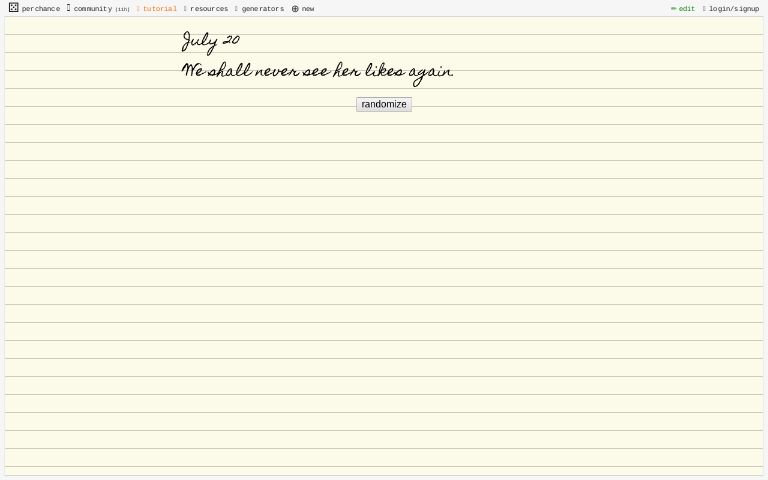 Diaryexample ― Perchance Generator