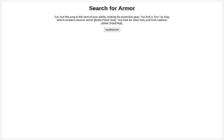 Search for Armor ― Perchance Generator
