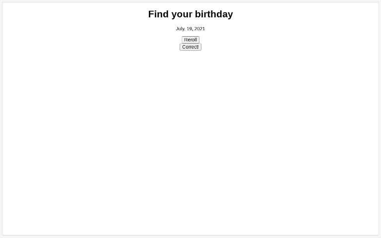 Find your birthday ― Perchance Generator