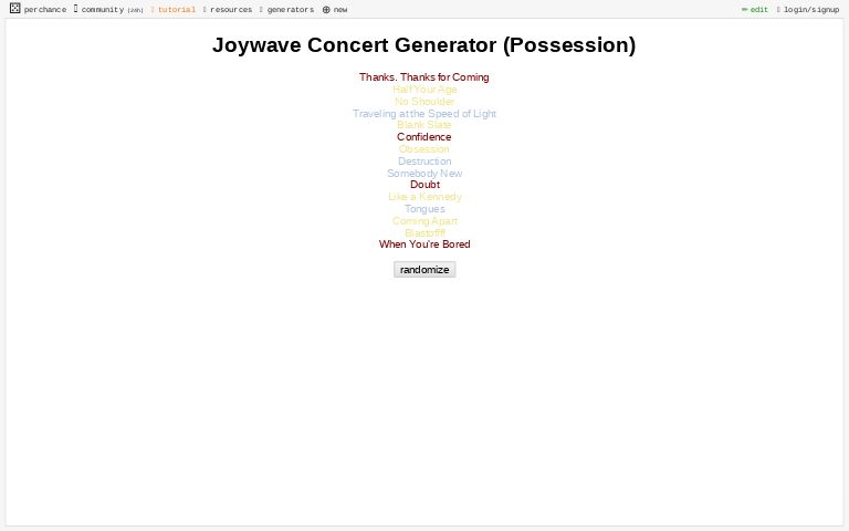 Joywave Concert Generator (Possession)