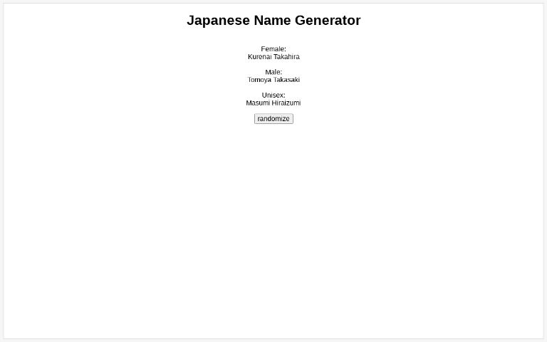 Japanese Name Generator