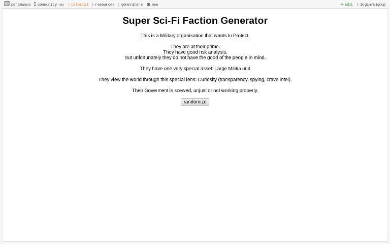 Super Sci-Fi Faction Generator
