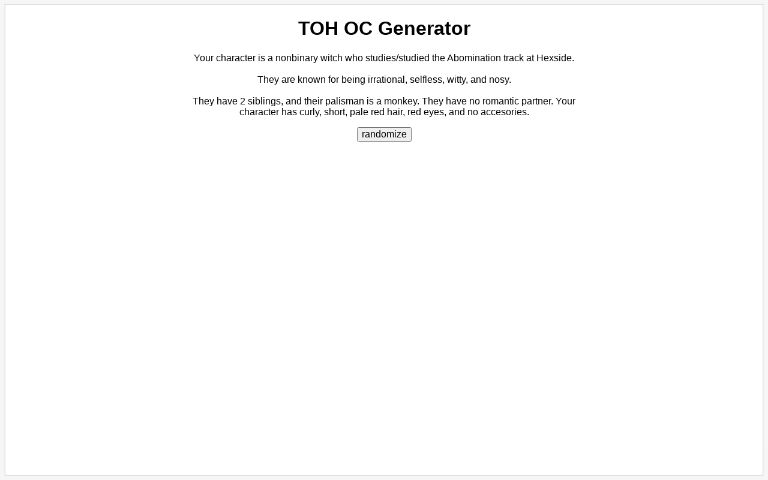 TOH OC Generator