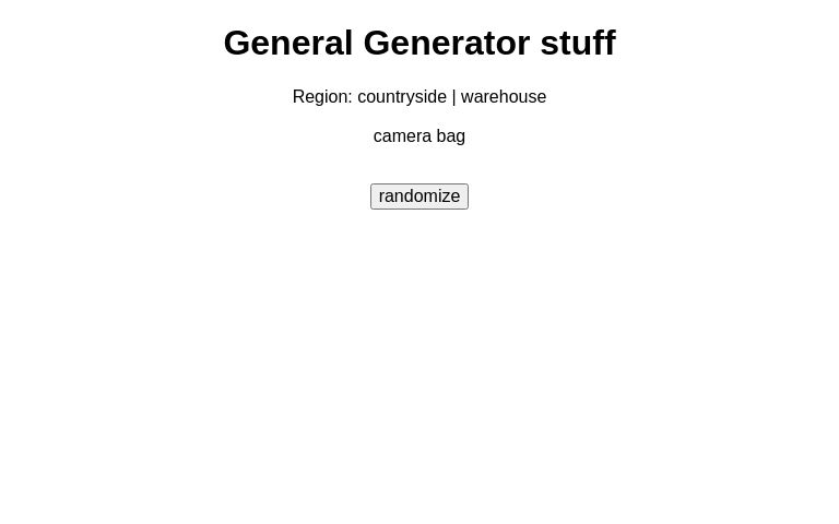 General Generator stuff