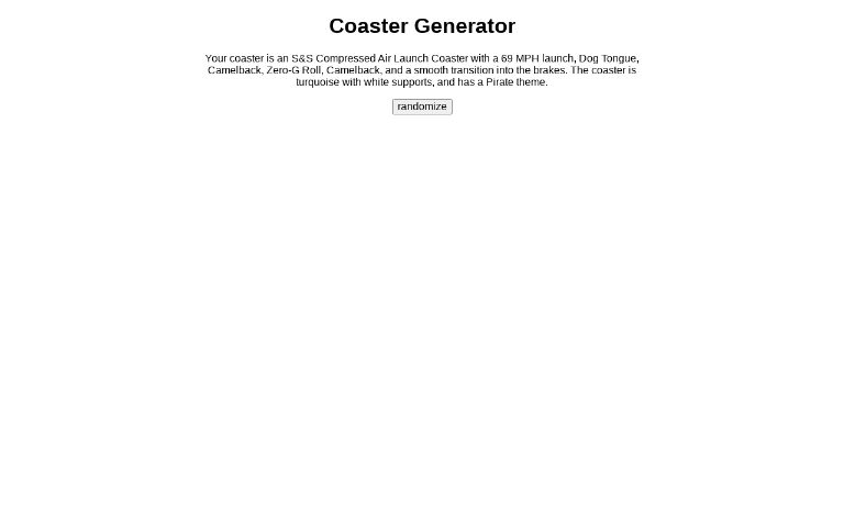 Coaster Generator