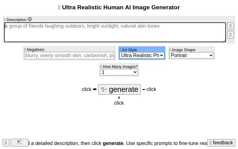 Ultra Realistic Human AI Image Generator