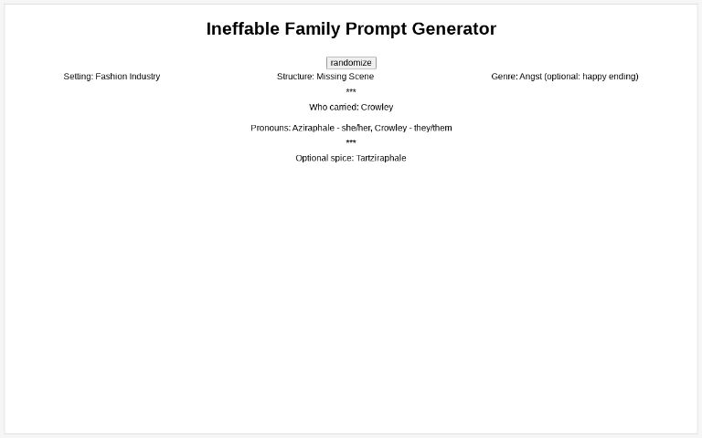 Ineffable Family Prompt Generator