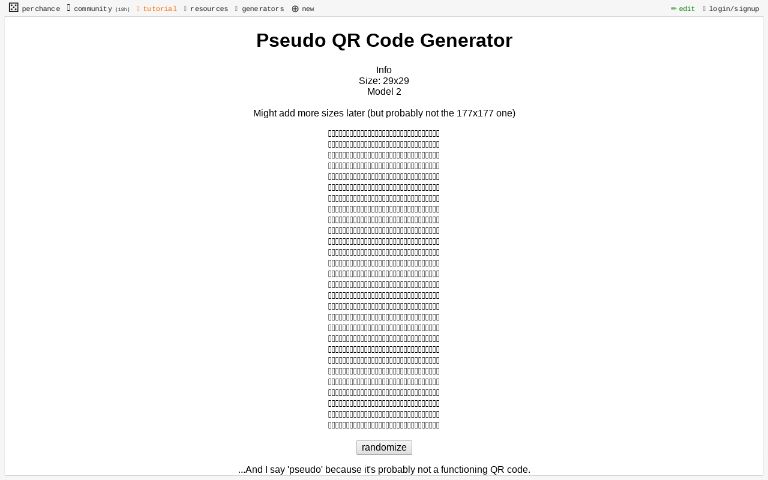 Pseudo QR Code Generator