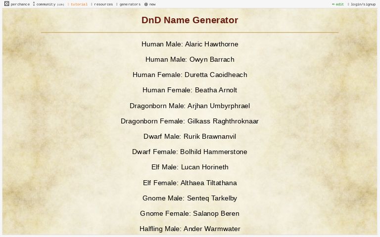 DnD Name Generator