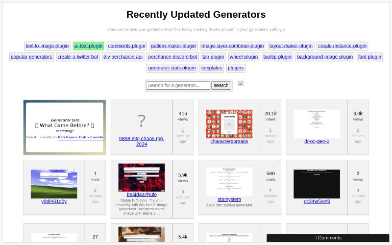 Recently Updated Generators