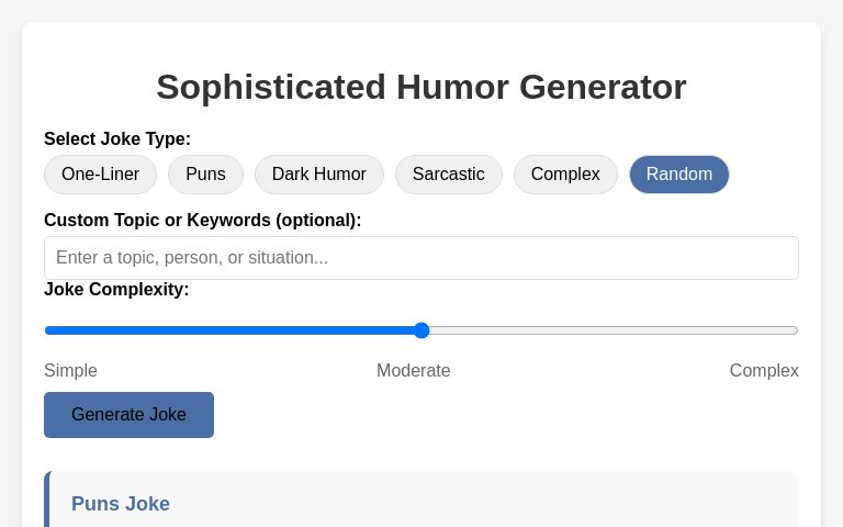 Sophisticated Humor Generator