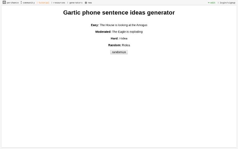 Gartic phone sentence ideas generator