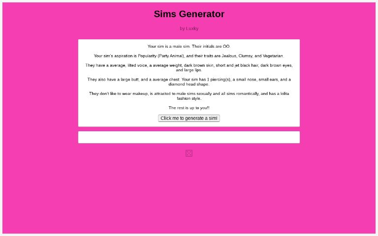 Sims Generator