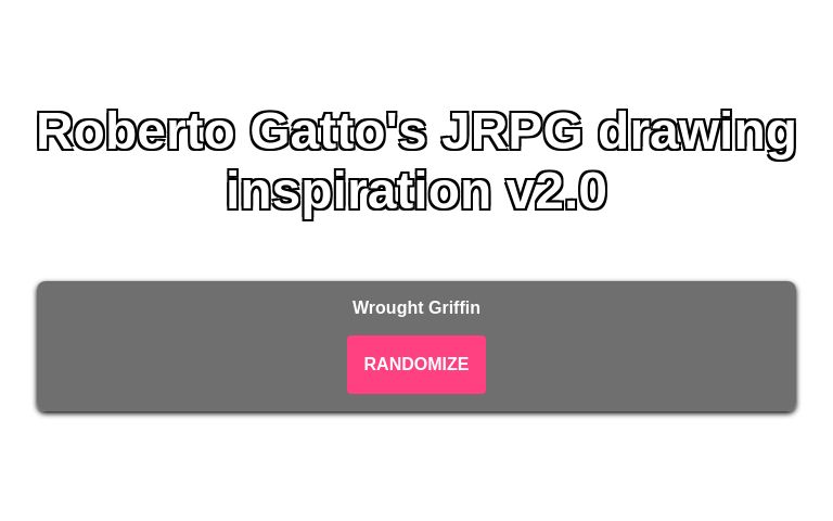 Roberto Gatto's JRPG drawing inspiration v2.0 ― Perchance Generator