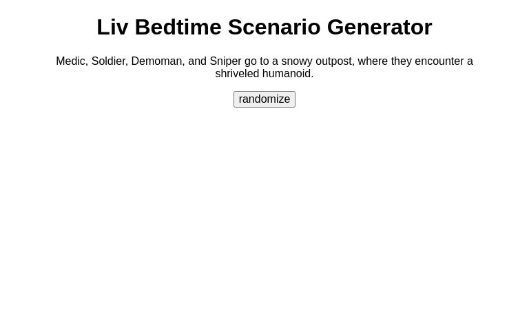 Liv Bedtime Scenario Generator