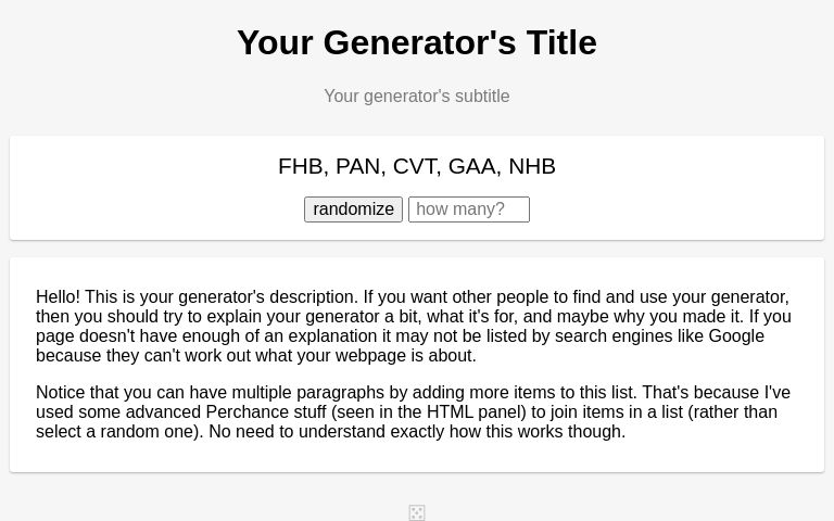 Basic Template ― Perchance Generator