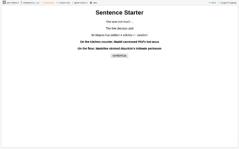 Sentence Starter ― Perchance Generator