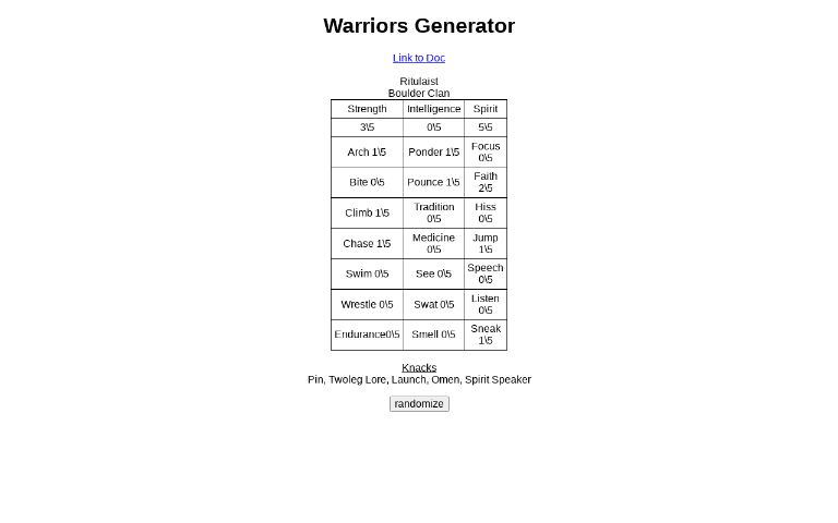 Warriors Generator