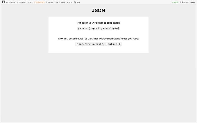 JSON ― Perchance Generator