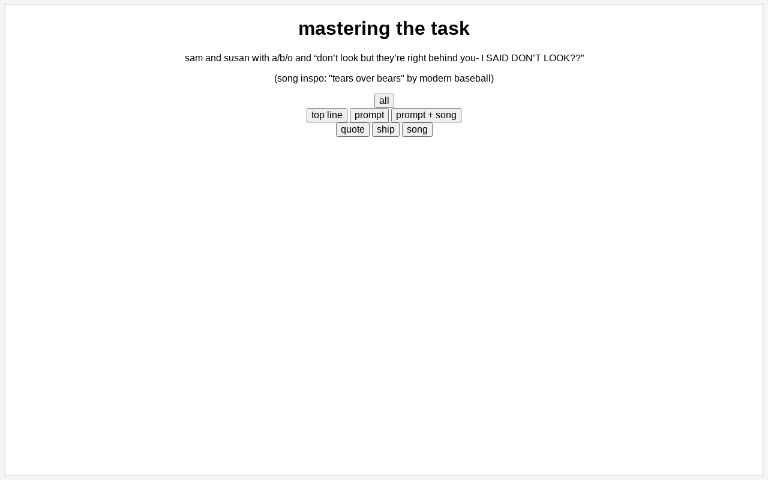 mastering the task ― Perchance Generator