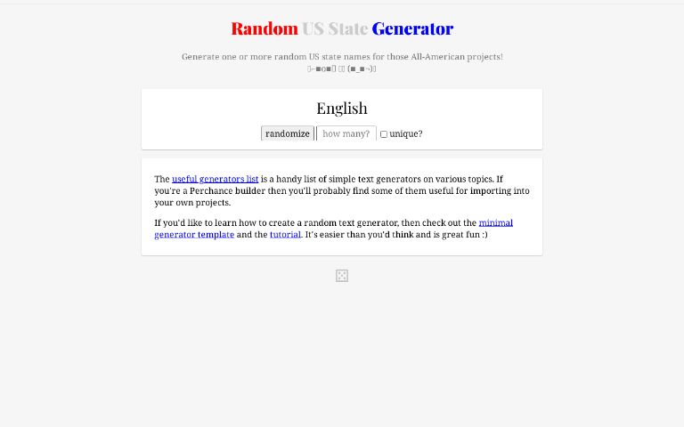Random US State Generator