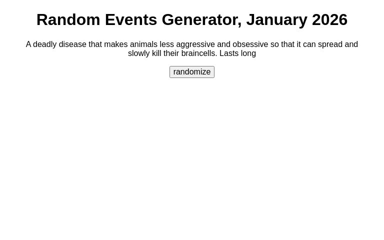 Random Events Generator, January 2026