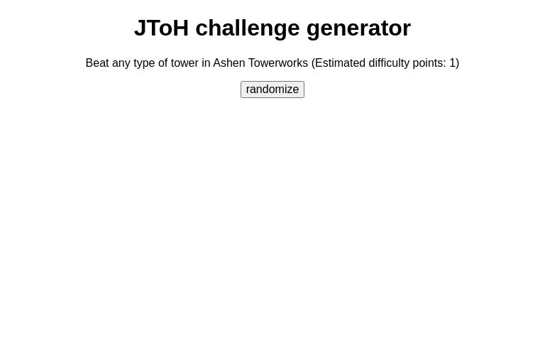 JToH challenge generator