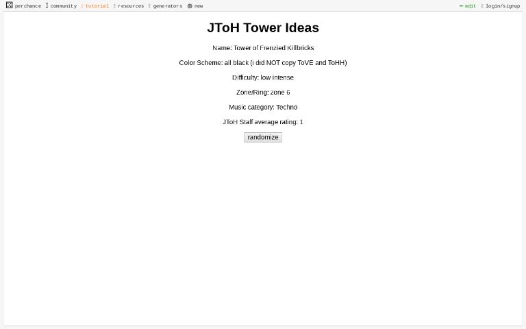 JToH Tower Ideas ― Perchance Generator