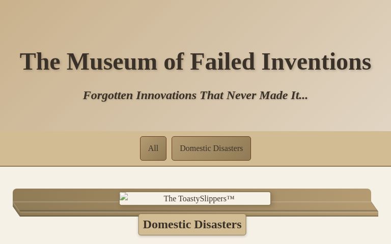 The Museum of Failed Inventions ― Perchance Generator