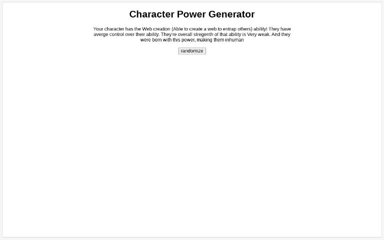 Character Power Generator