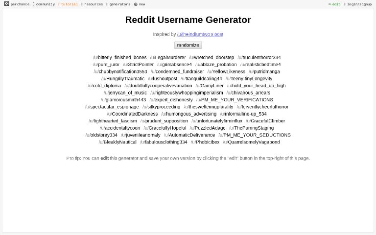 Reddit Username Generator