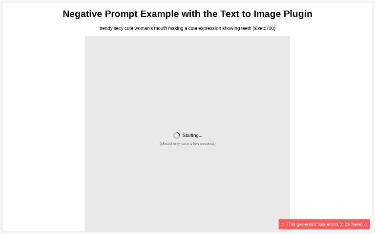 Negative Prompt Example with the Text to Image Plugin