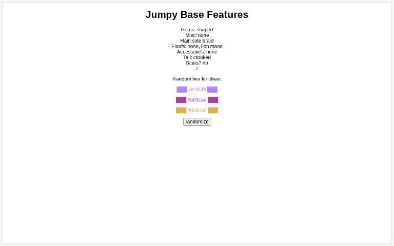 Jumpy Base Features ― Perchance Generator