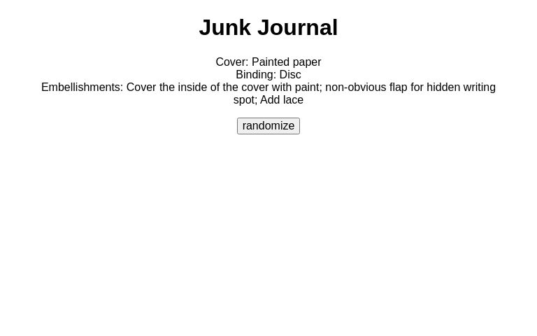 Junk Journal ― Perchance Generator