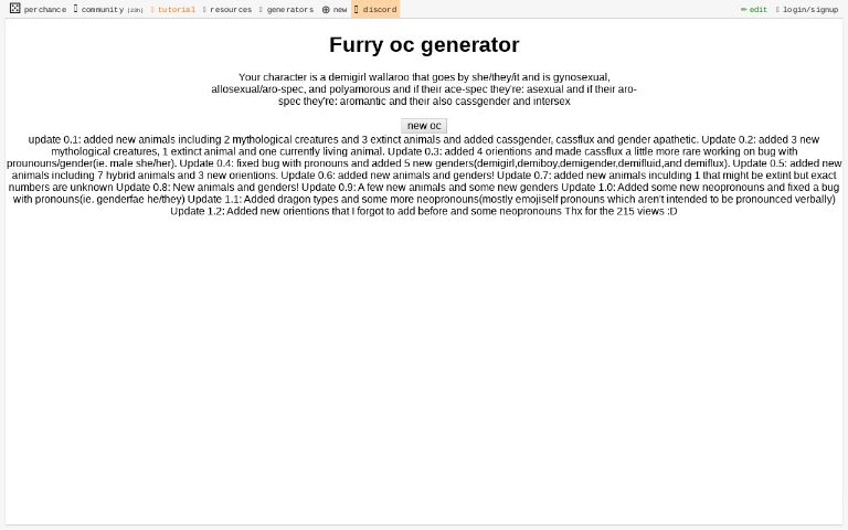 Furry oc generator