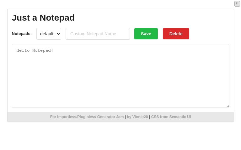 Just a Notepad ― Perchance Generator