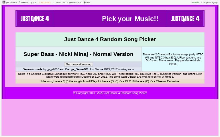 Pick your Music!! ― Perchance Generator