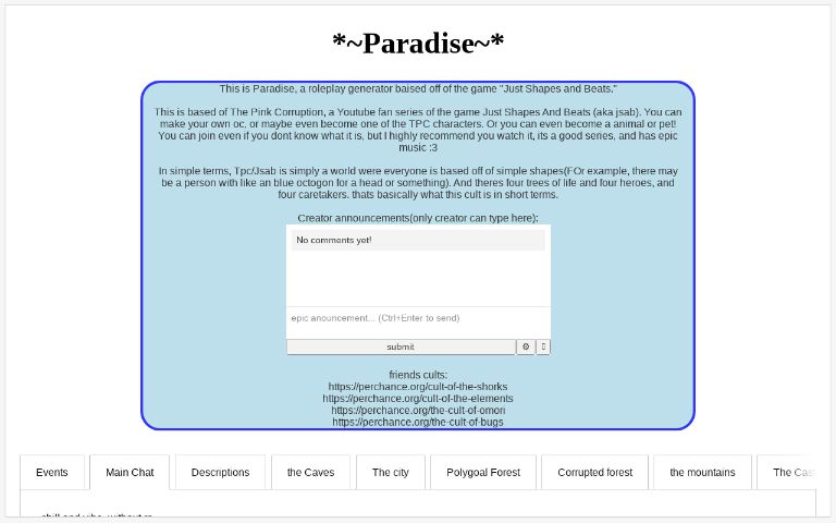 *~Paradise~* ― Perchance Generator