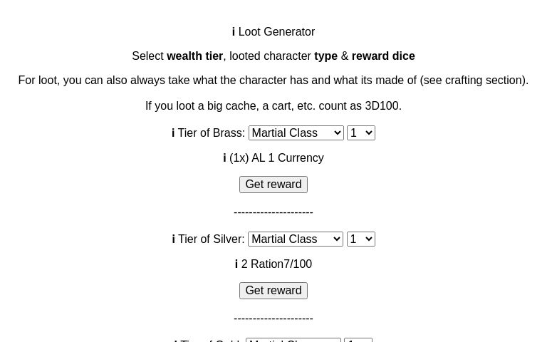 Just The Loot ― Perchance Generator