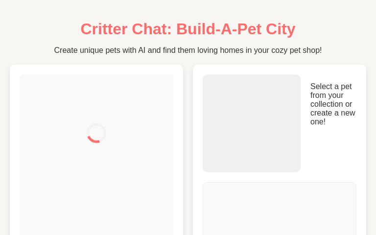Critter Chat: Build-A-Pet City