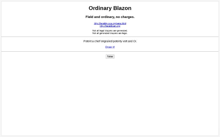 Ordinary Blazon ― Perchance Generator