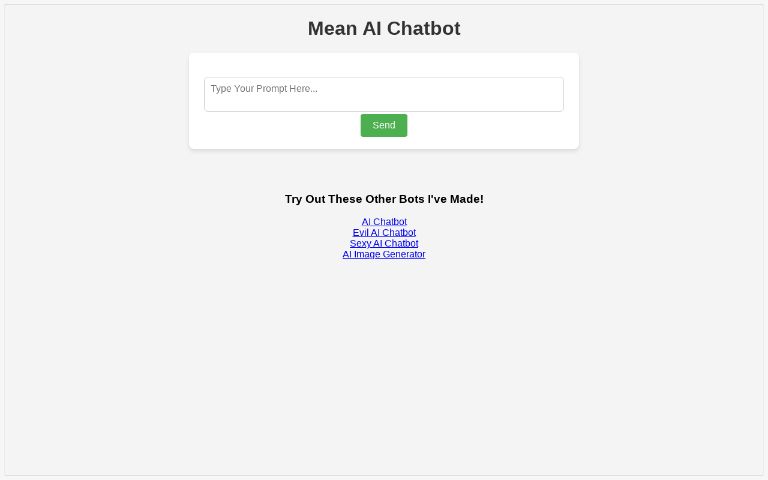 Mean AI Chatbot ― Perchance Generator