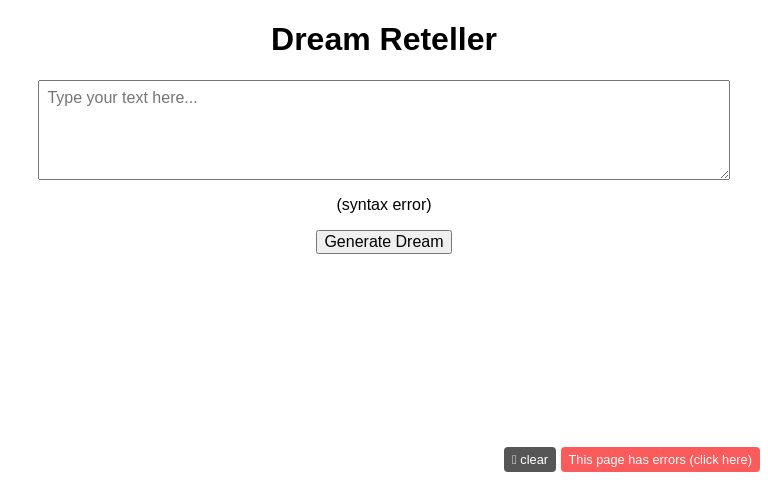 Dream Reteller ― Perchance Generator