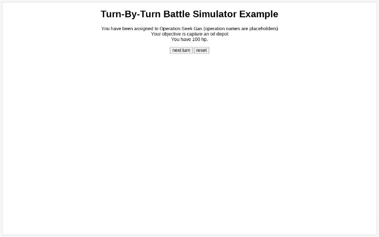 Turn-By-Turn Battle Simulator Example ― Perchance Generator